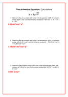 A level chemistry (AQA): The Arrhenius equation | Teaching Resources