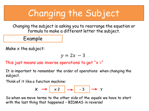 Changing the Subject GCSE Revision | Teaching Resources Changing the Subject GCSE Revision | Teaching Resources