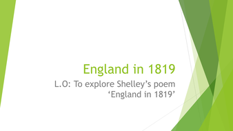 England in 1819 | Teaching Resources