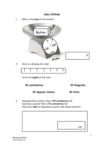 KS1 Year 2 Maths SATs - Measurements Revision | Teaching Resources