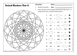 Decimal Numbers Year 5 with mandala | Teaching Resources