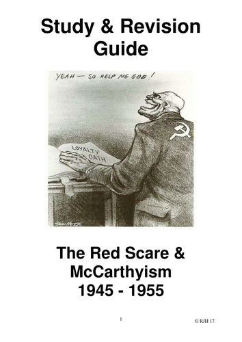 McCarthyism and the Red Scare in the USA 1945 - 1955 | Teaching Resources