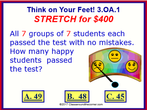 3.OA.1 THINK ON YOUR FEET MATH! Interactive Test Prep Game—Products of ...