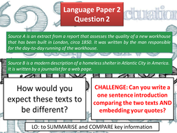AQA GCSE English Language Paper 2 Question 2 Summary Question 2 ...