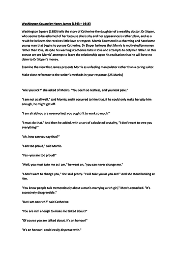 AQA English Literature Spec A AS Paper 2 Unseen Prose | Teaching Resources