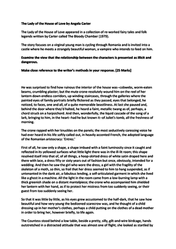 AQA English Literature Spec A AS Paper 2 Unseen Prose | Teaching Resources