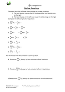 GCSE Physics - Nuclear equations worksheet | Teaching Resources