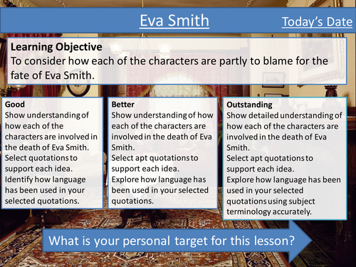 An Inspecotr Calls - Exploring who is to blame for the death of Eva ...