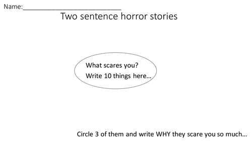 Two sentence horror stories | Teaching Resources