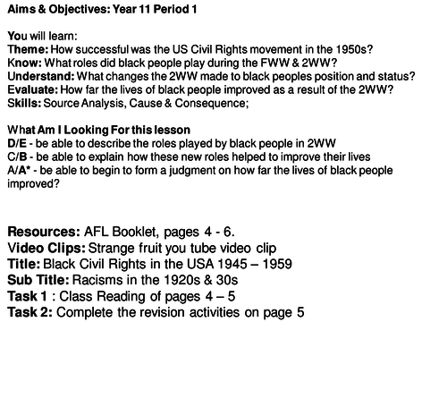 OCR GCSE History: America Land of the Free - Black Civil rights 1945 ...