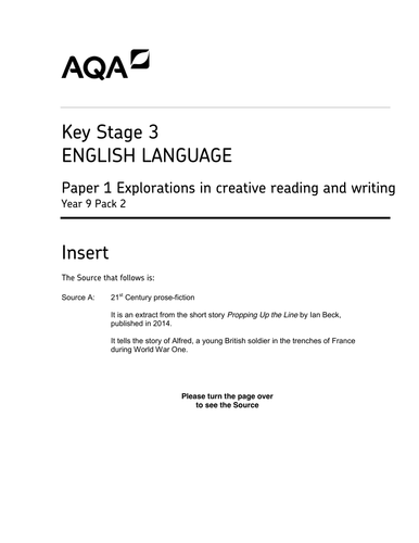 AQA GCSE English Paper 1 Section A revision | Teaching Resources