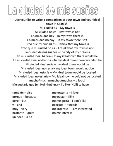 La cuidad donde vivo (Where I live - Local area) | Teaching Resources