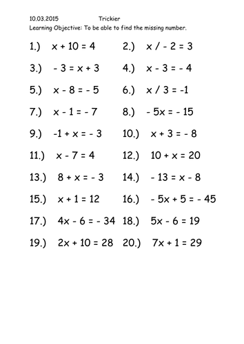 Year 5 - Algebra | Teaching Resources