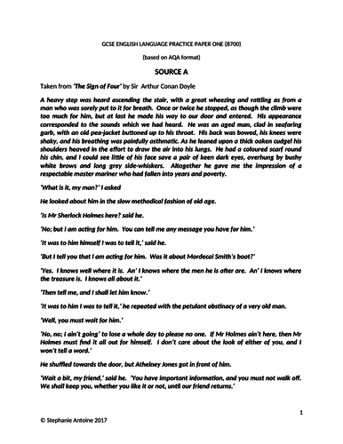 GCSE ENGLISH LANGUAGE PAPER ONE PRACTICE PAPERS BUNDLE WITH GUIDED ...