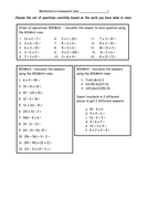 BIDMAS / BODMAS Homework or worksheet with answers! | Teaching Resources