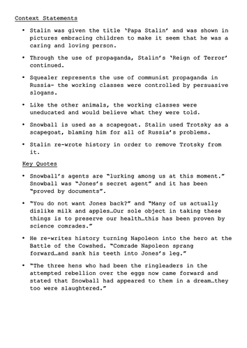 Animal Farm Revision SOW for EDEXCEL 1-9 | Teaching Resources