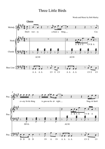 Reggae - Three Little Birds Worksheet | Teaching Resources