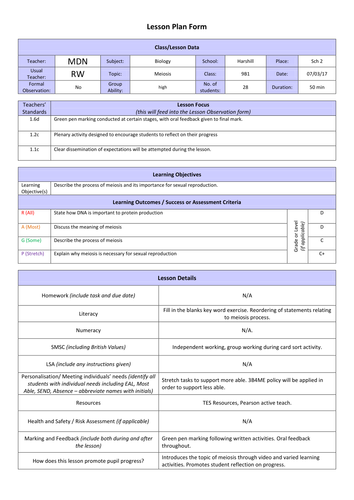 Meiosis Complete Lesson Gcse 1 9 Teaching Resources