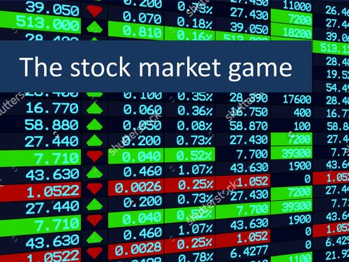 Stock Market Trading Game (stocks, shares, probability, money ...