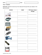 Hardware Worksheet | Teaching Resources