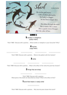 Poetry reading comprehension _ 'Shark' by Kate Coombs | Teaching Resources