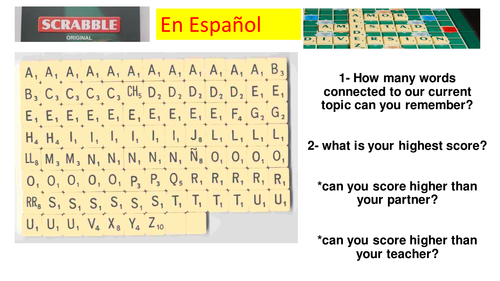 Spanish scrabble starter activity | Teaching Resources