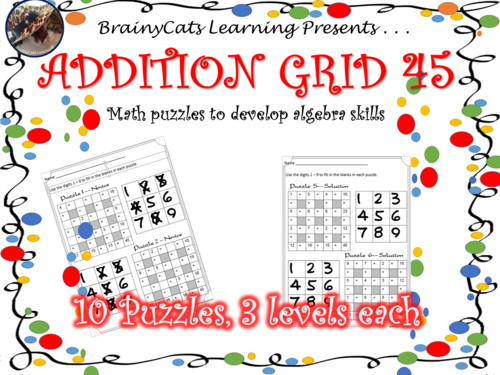 Addition Grid 45: Math Puzzles to Develop Algebraic Thinking | Teaching ...
