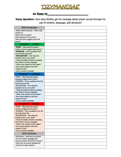 Ozymandias - Percy Bysshe Shelley | Teaching Resources