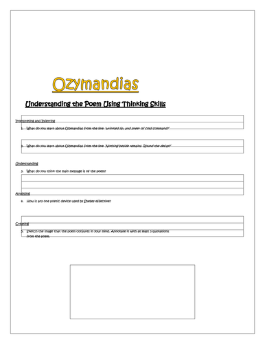 Ozymandias - Percy Bysshe Shelley | Teaching Resources