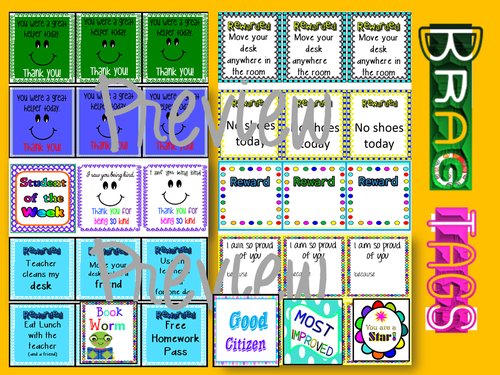 675 Classroom brag tags for students | Teaching Resources