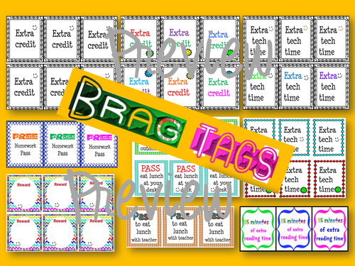 675 Classroom brag tags for students | Teaching Resources