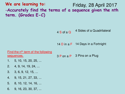 Generate a sequence from the nth term | Teaching Resources
