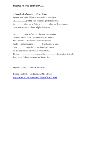 Le Futur Simple par une chanson de Zaz et une poème de Victor Hugo ...