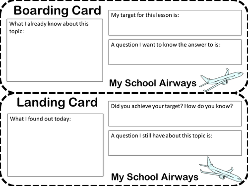 Boarding and Landing Cards/AFL | Teaching Resources
