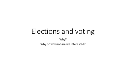French elections / elections in general | Teaching Resources