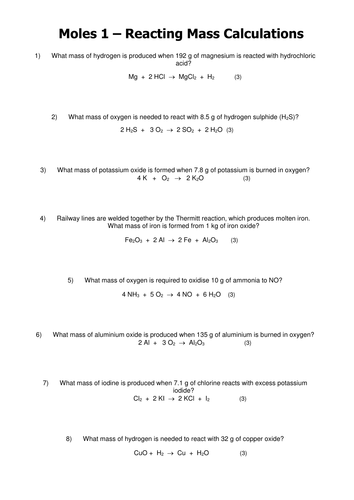 GCSE Chemistry AQA (New Spec) Quantitative Lesson 3 - Chemical ...