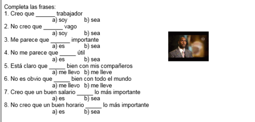 Cualidades para un trabajo (Current and future employment; the ...