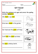 Split Digraphs Phonics Worksheets Keystage 1 by Ro_Milli0110 - Teaching ...