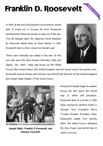 Franklin D. Roosevelt | Teaching Resources