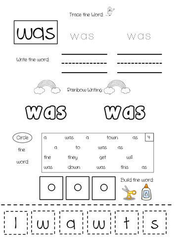 Phase 3 Sight Word Spelling Practice | Teaching Resources