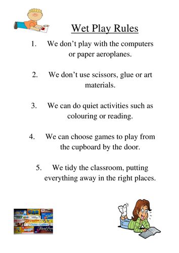 Wet Play Rules | Teaching Resources