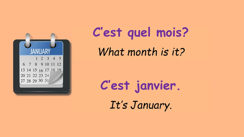 French Days Months Dates Calendar Presentation | Teaching Resources