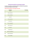 Expressing one quantity as a percentage of another | Teaching Resources