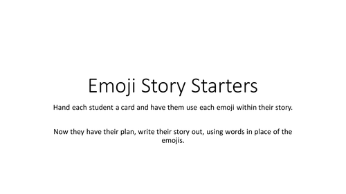 Emoji Story Starter Cards for Creative Writing | Teaching Resources
