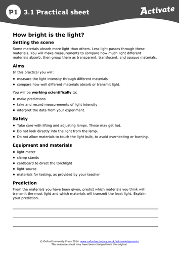 Light - complete lesson (KS3) | Teaching Resources