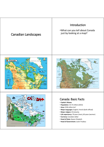 Canadian Landscapes - ESL & Children's Vocab & Speaking Activity ...