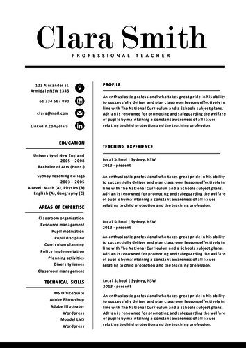 3 in 1 teacher resume template for MS PowerPoint (.pptx) | Teaching ...