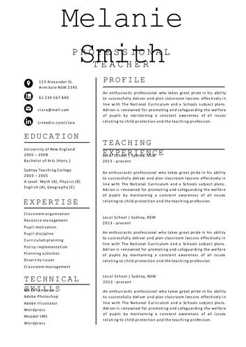 Modern teacher resume cv template for MS PowerPoint (pptx) | Teaching ...