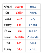 Synonym and Antonym Poster and Mix and Match Activity | Teaching Resources