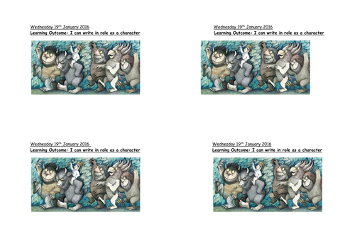 Year 1 Writing Planning: Where The Wild Things Are (Week 1 out of 2 ...